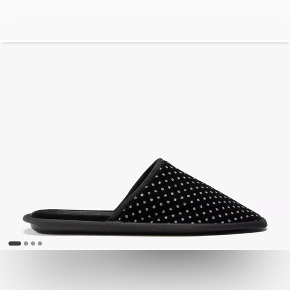 kate spade | Shoes | Kate Spade Dove Slippers Black Velvet With Sliver ...